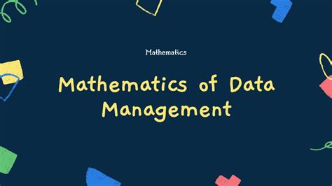 Mathematics Of Data Management Kgpmc Academy