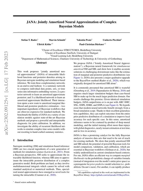 Pdf Jana Jointly Amortized Neural Approximation Of Complex Bayesian