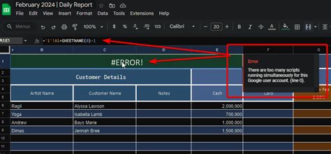 Google Sheets Date According To Sheetname Script Too Many Scripts