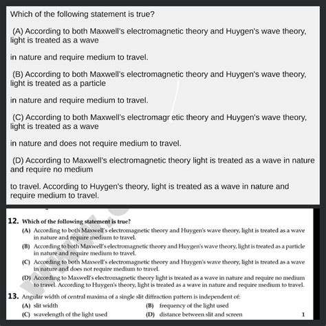 Angular Width Of Central Maxima Of A Single Slit Diffraction Pattern Is I