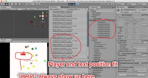 Problem Text Element Not Following The Gameobject On Screen But The