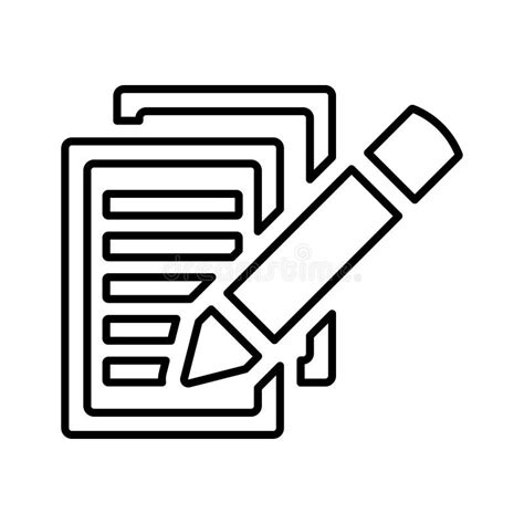 Write Document Paper Article Outline Icon Line Vector Design Stock Illustration
