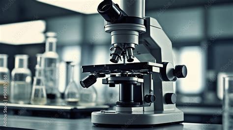 Laboratory Microscope On Clean Lab Bench High Quality Scientific Laboratory Microscope On Clean Lab Bench High Quality Scientific