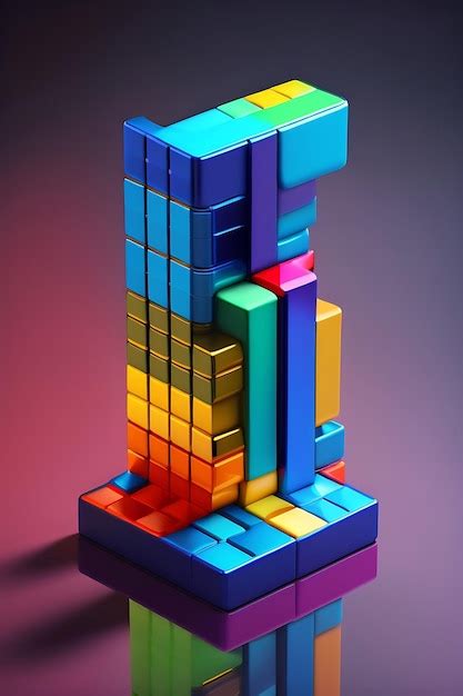 Premium Ai Image Abstract Tetris City Building Colorful Blocks Of