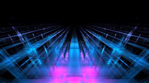 Technologies Of Future Cyberpunk Digital Space Data Transmission And Processing Glowing