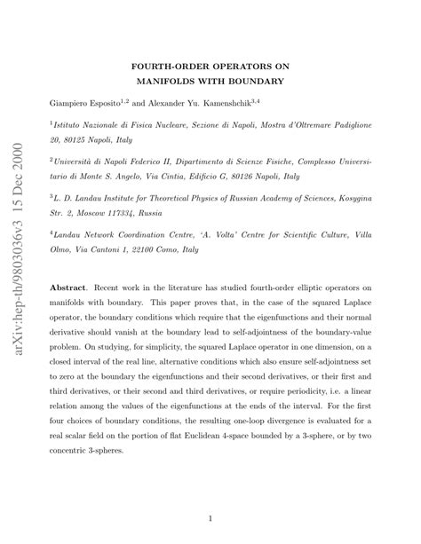 Pdf Fourth Order Operators On Manifolds With Boundary