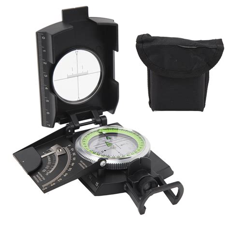 Black Multi Purpose Compass Multi Function Accurate Compass With Scale Inclinometer Glow In The