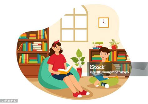 교육과 지식 책 벡터 일러스트 레이 션 공부하는 사람들 또는 읽기 책에 대한 책을 평면 스타일 만화 배경 고객 참여에 대한 스톡