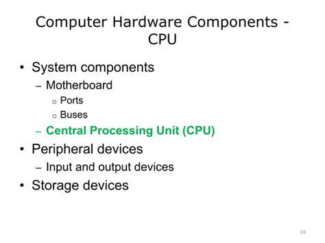 Computer Hardware Lecture A Ppt