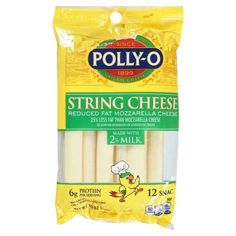 Polly O Reduced Fat Mozzarella String Cheese 12 Count 10 Oz Shoprite