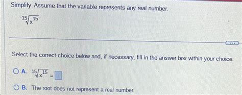 solved simplify assume that the variable represents any