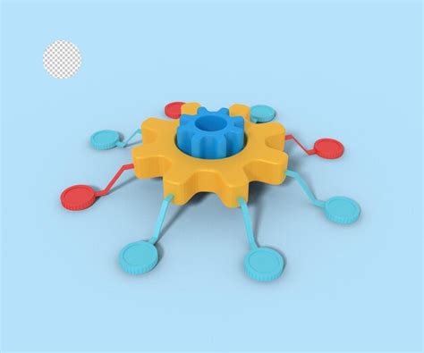 Premium Psd 3d Illustration Of Setting App Network