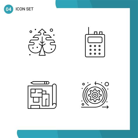 4 Creative Icons Modern Signs And Symbols Of Plant Building Process Walkie Talkie Agile Editable