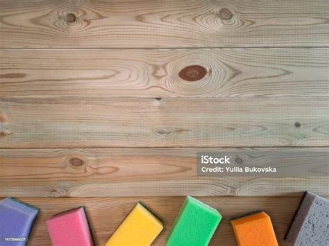 주방 스폰지 세트입니다 평면도 청소 및 세척 시간 개념 공간을 복사합니다 0명에 대한 스톡 사진 및 기타 이미지 0명 가사 집안일 가정 생활 Istock