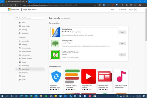 hands on microsoft edge add ons site