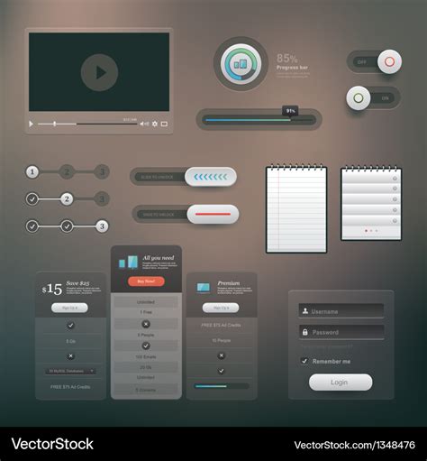 Ui Set Royalty Free Vector Image Vectorstock