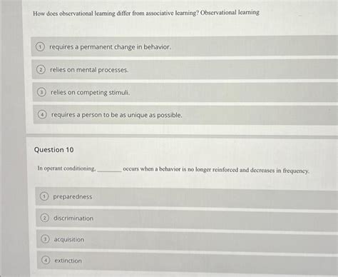 Solved How Does Observational Learning Differ From