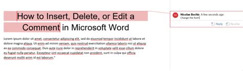 How To Insert Delete Or Edit A Comment In Microsoft Word