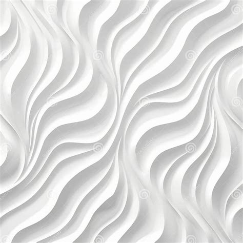Abstract White Seamless Texture Wavy Background Interior Wall Decoration 3d Ornamental Panel