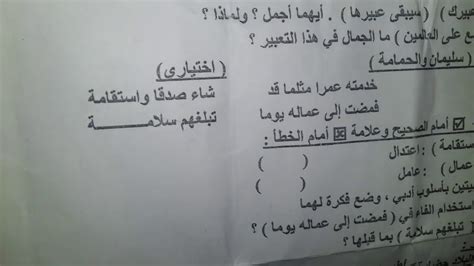 امتحان الصف الأول الاعدادى ف ماده الغه العربيه Youtube