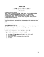 Lab Firewall Rules Pdf CYBR Lab Assignment Firewall Rules June The