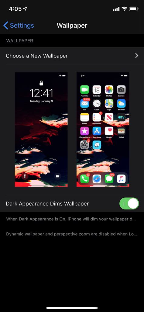 Bug Explanation Text Cuts Off Below Dim Wallpaper Settings Riosbeta