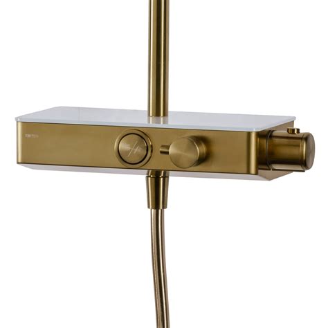 Triton Push Button Bar Diverter Thermostatic Mixer Shower Set Brass