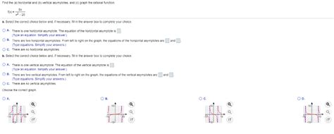 Solved Find The A Horizontal And B Vertical Asymptotes