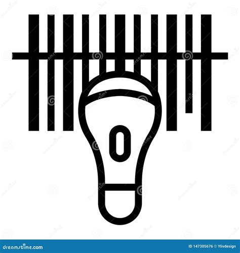 Handheld Barcode Scanner Icon Outline Style Stock Vector