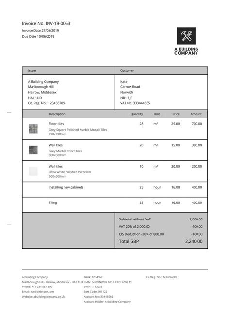 Invoice Templates For Cis Subcontractors Debitoor Invoicing Software With Cis Invoice Template