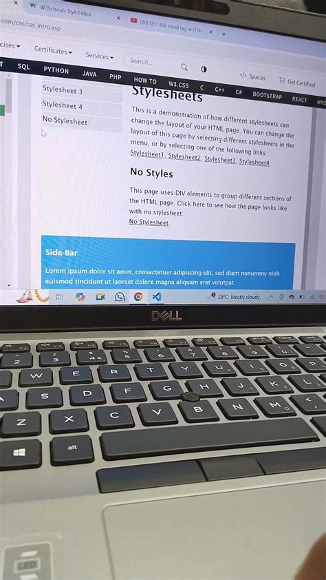Css Introduction From W3 Schools 🏫 Css Html Shorts Youtube