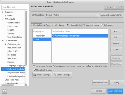 Rename Project Does Change Include Directories Pointing To This Project Issue Eclipse