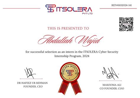 Abdullah Wajid On Linkedin Cybersecurity Internship Socintern Penetrationtesting