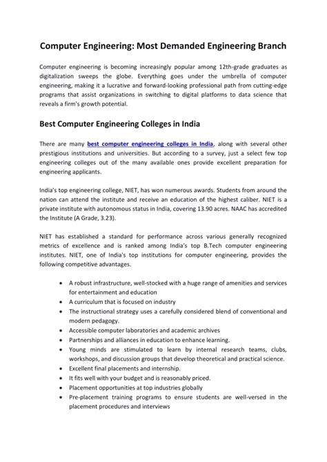 Ppt Computer Engineering Most Demanded Engineering Branch Powerpoint Presentation Id11769324