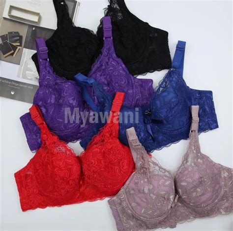 Plus Size Full Cup Cd 34~46 Wired Thin Span Bra 4 Hooks Baju Dalam