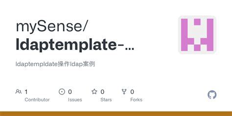 github mysense ldaptemplate demo ldaptempldate操作ldap案例