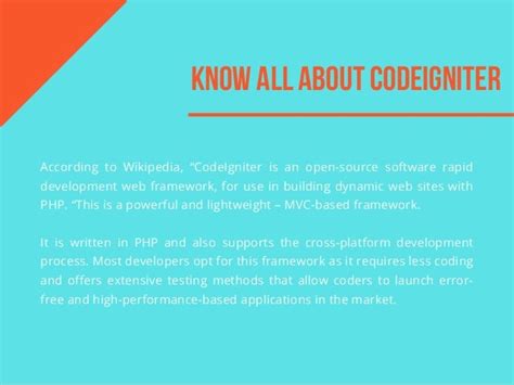 Why Should You Choose Codeigniter Framework For Your Next Project Ppt