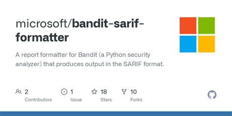 Github Microsoftbandit Sarif Formatter A Report Formatter For Bandit A Python Security