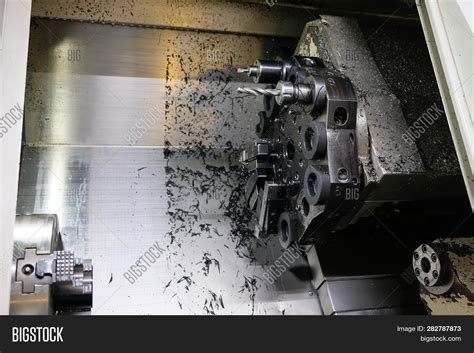 Cnc Lathe Machine Image Photo Free Trial Bigstock