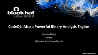 CodeQL A Powerful Binary Analysis Engine PDF
