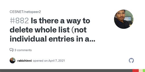 Is There A Way To Delete Whole List Not Individual Entries In A List