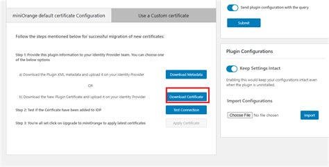 How To Renew Upgrade Sp Certificate In The Saml Sso Plugin With Salesforce As Idp Knowledge