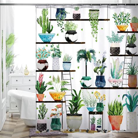 Shower Curtain Plants At Dan Washington Blog