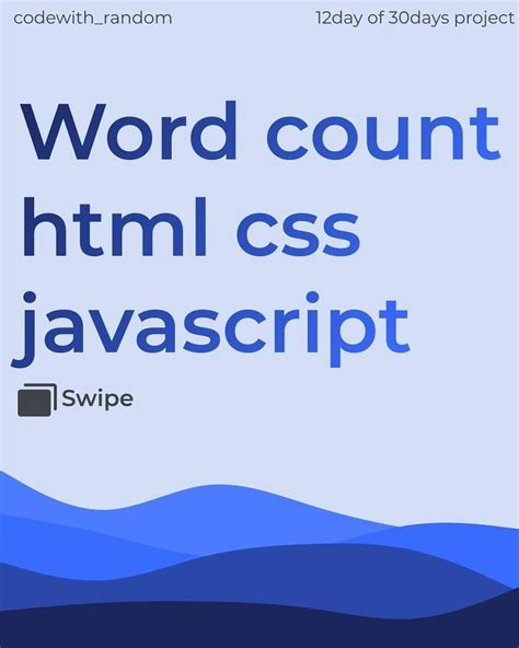 Word Count In Html Css Javascript Web Developer