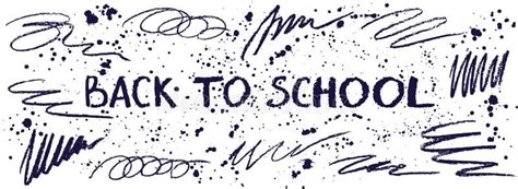 Back To School Lettering And Grunge Squiggles And Splashes Vector