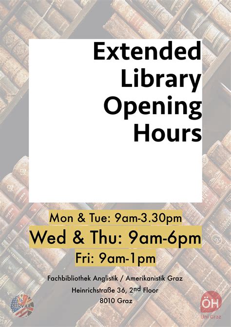 Extended Library Opening Hours Institut für Amerikanistik