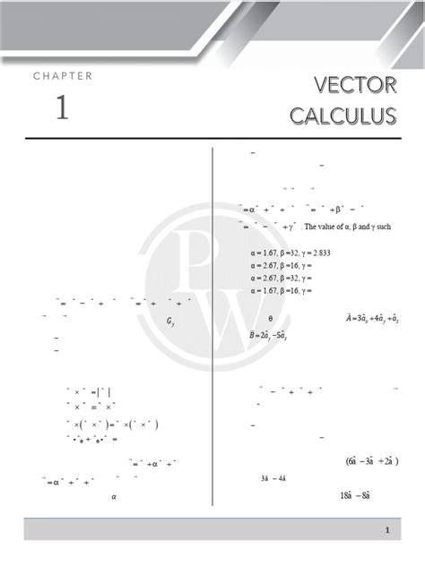 Chapter 1 Vector Calculus Pdf Linear Algebra Mathematics