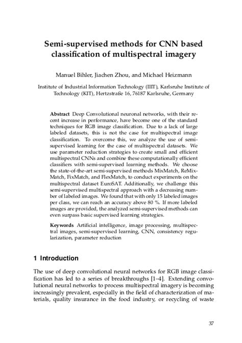 Semi Supervised Methods For Cnn Based Classification Of Multis