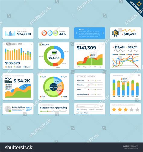 User Interface Widgets Set Interface Elements Stock Vector Royalty Free 1192394053