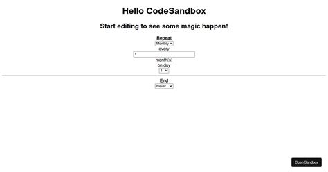 React Rrule Generator Examples Codesandbox